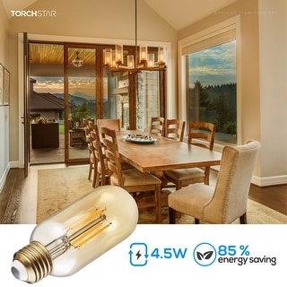 Dimmable T45 LED Edison Bulb, Vintage Filament Light, 2200K Soft White ...