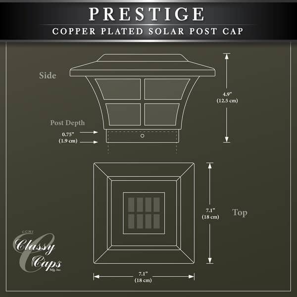 Classy Caps 4x4 Copper Plated Prestige Solar Post Cap (Set of 2) - Bed ...