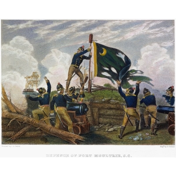 Battle Of Fort Moultrie. /Nsergeant William Jasper Replacing The Colors ...