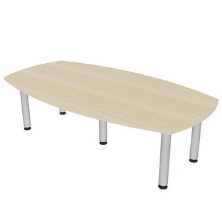 3X5 Arc Rectangle Conference Table With Silver Post Leg Power And Data ...