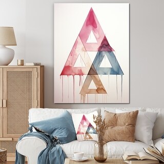 Designart "Geometric Triangles Minimal Retro Watercolor" Modern ...