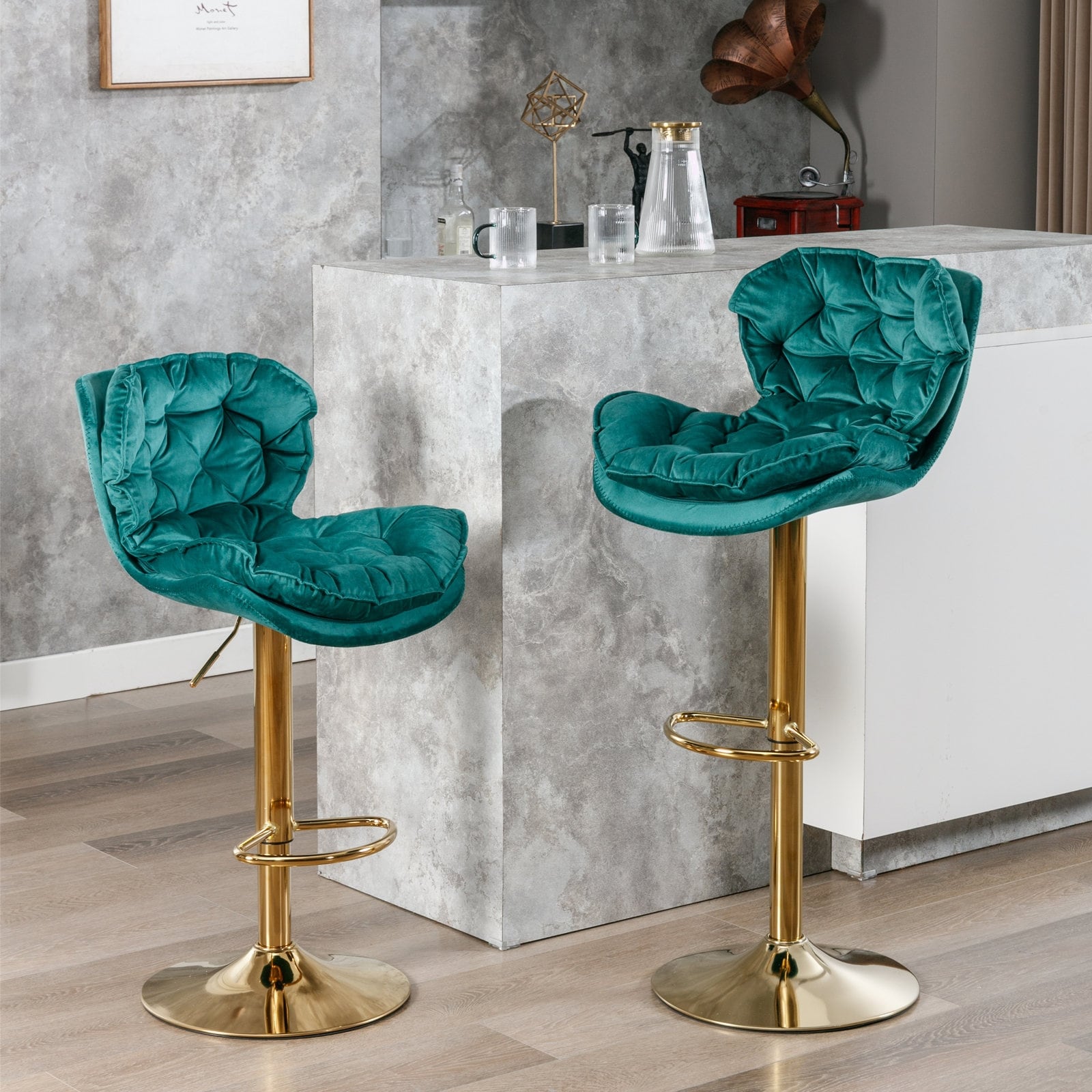 Modern Set of 2 Swivel Bar Stools for Kitchen Island Bed Bath Beyond 37701853