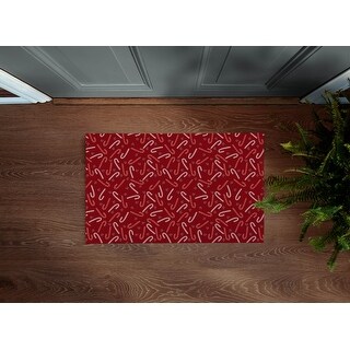 CANDY CANE KISSES RED with Rubberized non-slip Backing Indoor|Outdoor ...
