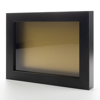 Charcoal 6x8 Wood Shadow Box with Gold Acid-Free Backing - With 5/8 ...