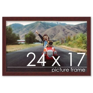 24x17 Traditional Walnut Complete Wood Picture Frame with UV Acrylic ...