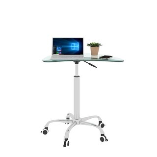 Transparent desk table glass computer table adjustable range table ...