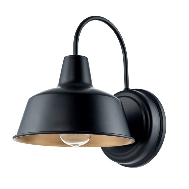 1 Light Industrial Style Metal Matte Black Wall Sconce - Overstock ...