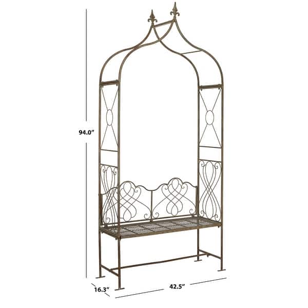 SAFAVIEH Outdoor Living Eloise Victorian Scroll Iron Arbor. - Bed Bath ...