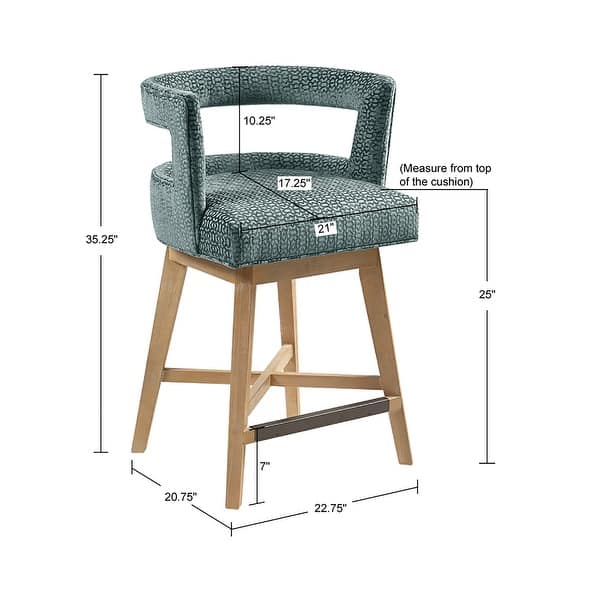 Madison Park Glenwood 180 degree Swivel Counter Stool Auto-Return - Bed ...