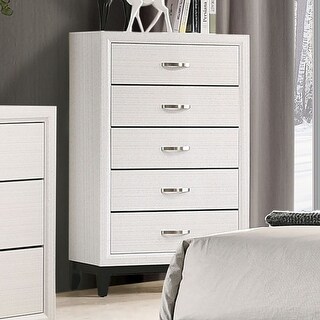 Contemporary Style Chest With Two Tone Design And Wooden Legs - Bed ...