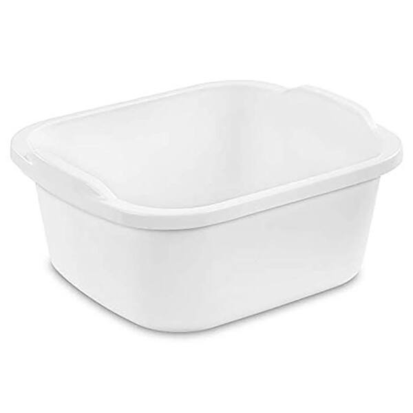 Sterilite Durable Reinforced Plastic 12 Quart Kitchen Dishpan, White ...