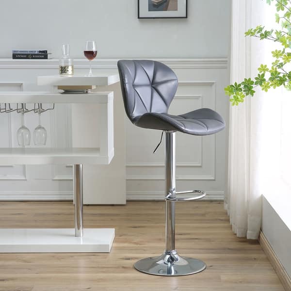 PU Ajustable Height Counter Bar Stools with Footres(Set of 2) - Bed ...