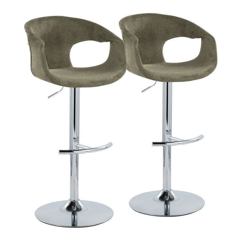 Porch & Den Saurya Adjustable Bar Stool with Rounded T Footrest (Set of ...