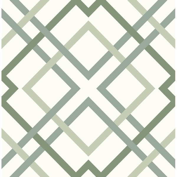 A-Street Prints Saltire Emile Green Lattice Wallpaper - Bed Bath ...