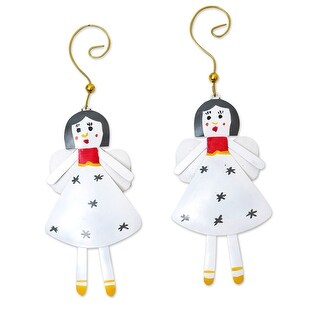 Novica Handmade Pretty Snow Angels Iron Ornaments (Pair) - Bed Bath ...