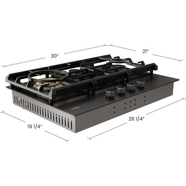 FOTILE Tri-Ring Series 30 Inch Pro Gas Cooktop with 40K total BTU on 4 ...