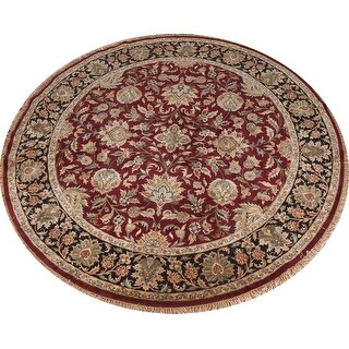 Red Traditional Floral Agra Oriental Living Room Rug Wool Hand-knotted ...