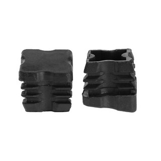 2pcs 25 x 25mm OD Plastic Angled Square Tube Ribbed Inserts Cover Cap ...