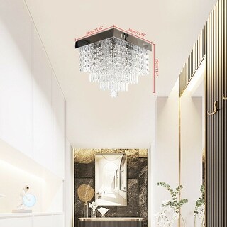 Modern LED Ceiling Lights Crystal Raindrop Chandelier Fixture Indoor ...