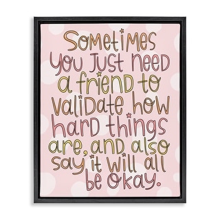 Stupell Comforting Friendship Quote Framed Floater Canvas Wall Art ...