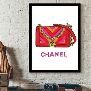 High Fashion Designer Handbag Framed Print Artwork - Multi-Color - Bed ...