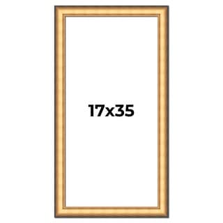 17x35 Frame Gold Plein Aire Solid Wood Picture Frame Width 2 Inches ...