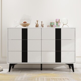 White blister six-drawers dresser cabinet - Bed Bath & Beyond - 39850000