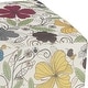 Floral Printed Linen Cube Footstool with Wood Legs, 16.3" Ottoman for ...