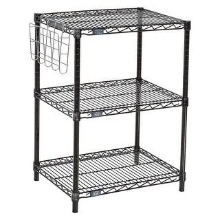 Nexel Black Wire Shelf Printer Stand with Document Holder, 3-Shelf, 24 ...