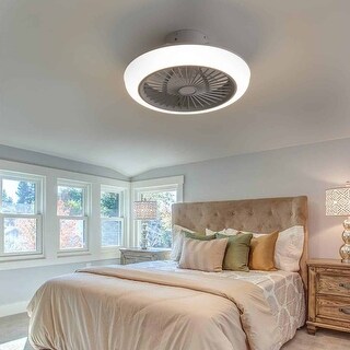 20 inches RGB Ceiling Fan with Light, Dimmable with Remote, 6 Speeds ...