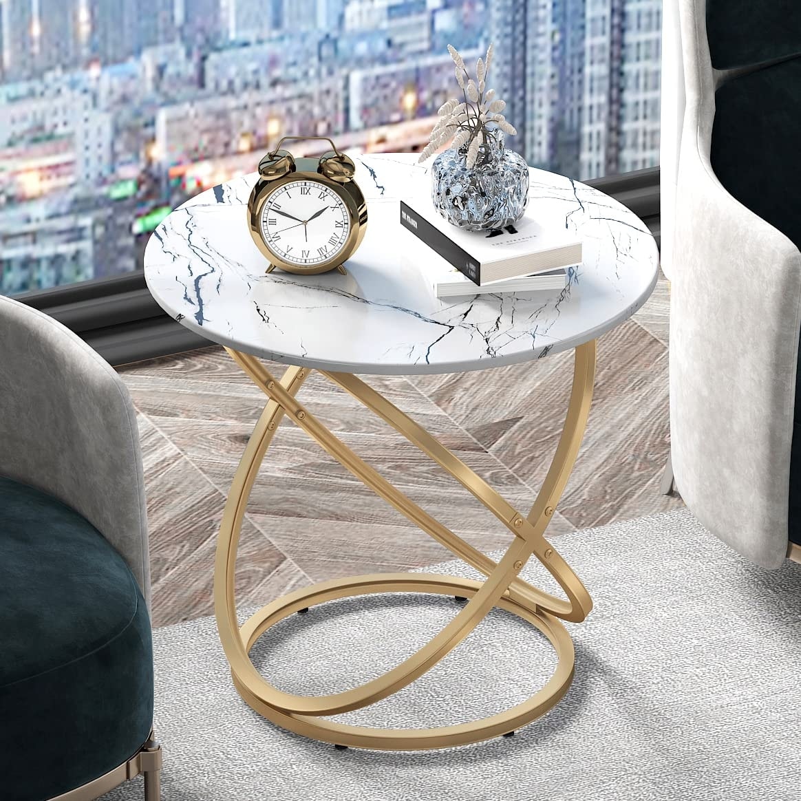 white marble top bedside table