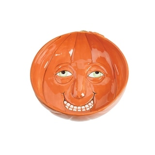 Victor Pumpkin Gathered Traditions Joe Spencer Figure Large Candy Bowl ...