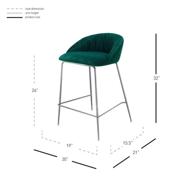 Yule Velvet Fabric Counter Stool - Bed Bath & Beyond - 31856940