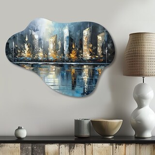 Designart - Abstract City Skyline3 - City Metal Wall Hanging - Modern ...