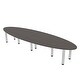 10 Person Oval Conference Table 12'x4' with Power And Data Post Legs ...