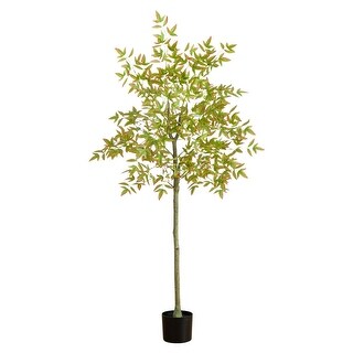 Fall Harvest Nandina Artificial Potted Tree - 5' - Unlit - Bed Bath ...