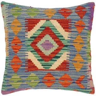 Boho Chic Venus Hand-Woven Turkish Kilim Throw Pillow 18 in. x 18 - Bed ...