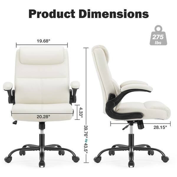 Ergonomic Executive Home Office Chair Adjustable Height PU Leather Desk ...