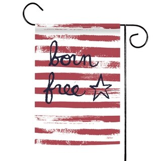 Red White Striped Born Free Patriotic Outdoor Mini Flag 18"x12.5" - Bed ...