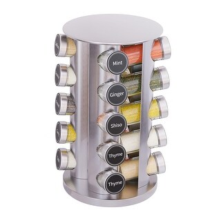 Revolving Spice Rack Set with 20 Spice Jars,Kitchen Spice Tower ...