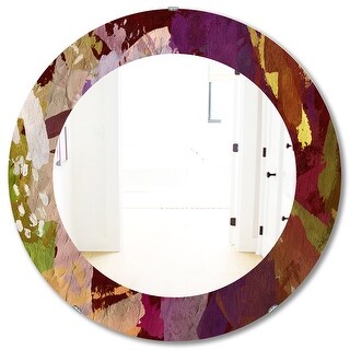Designart 'Geometric Cream Block I' Printed Modern WallMirror ...