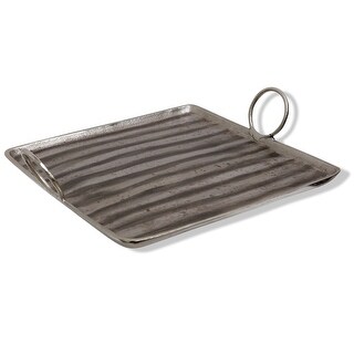 StyleCraft Bolton Silver Small Aluminum Tray - On Sale - Bed Bath ...