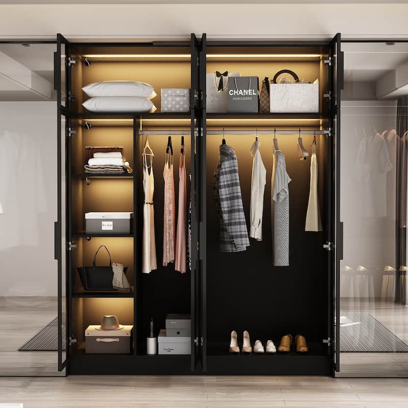 Modern Aluminum Framed Wardrobe: Spacious Design with LED Armoires ...