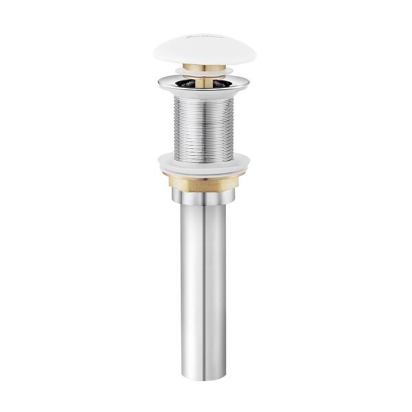 Ceramic Pop Up Drains W/O Overflow In White - 8.87" x 2.87" 2.75" - Bed ...