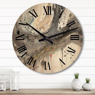 Designart "Subtle Serenity Gray Watercolor Waves I" Abstract Shapes ...