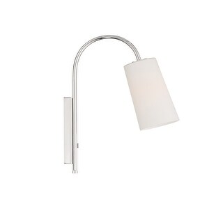 Alexa 1 Light Polished Nickel Wall Mount - 5'' W x 18.5'' H x 13.25'' D ...