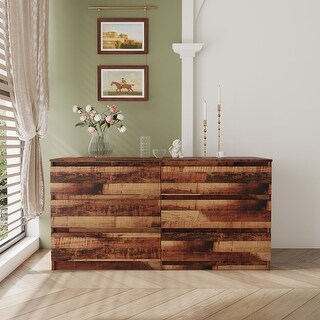 Farmhouse Style 55'' Storage Sideboard with Six Drawers - Bed Bath ...