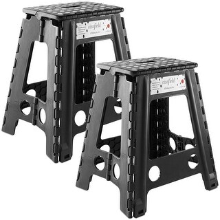 18in Folding Step Stool w Handle Set of 2 for AdultsKids Black - 18 ...