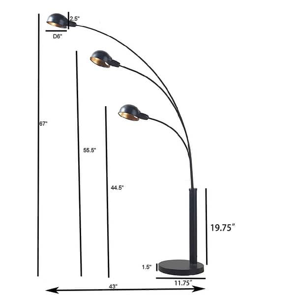 Arc 3-Light Adjustable Floor Lamp - Bed Bath & Beyond - 38340547