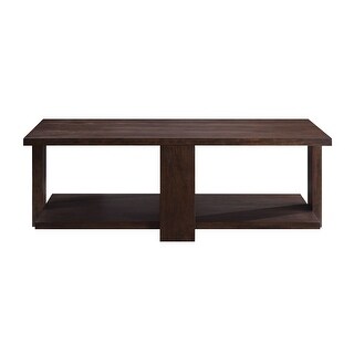 Rectangular Coffee Table with Bottom Wooden Shelf - Bed Bath & Beyond ...